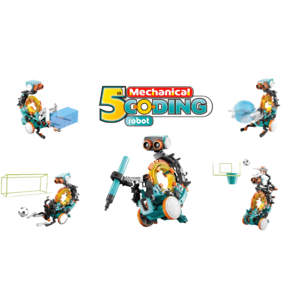Johnco – 5 in 1 Kit: Mechanical Coding Robot | Little Knick Knacks