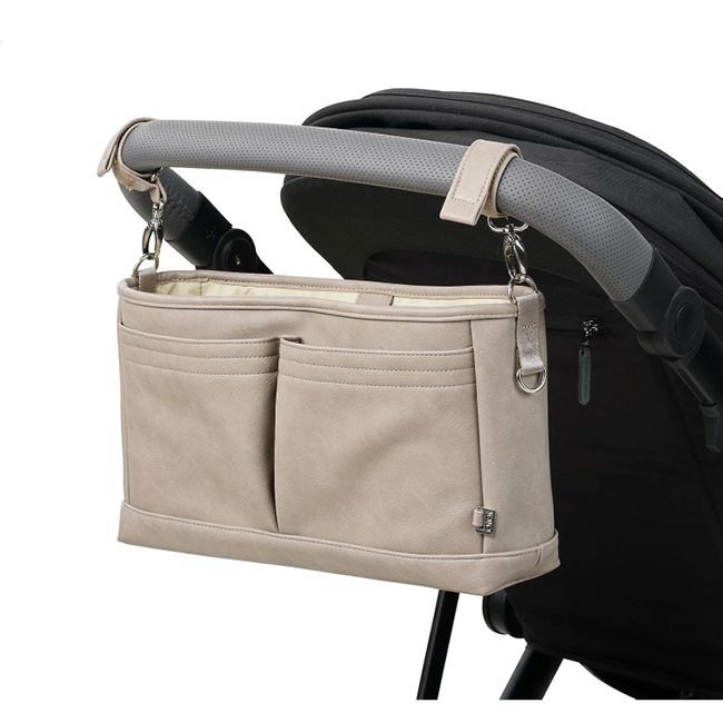 OiOi – Faux Leather Stroller Organiser/Pram Caddy: Taupe | Little Knick ...