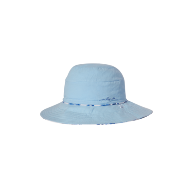 Millymook – Reversible Wide Brim Hat: Pearl Blue | Little Knick Knacks