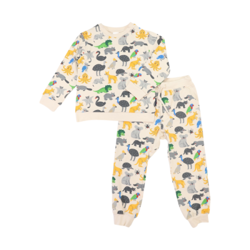 Korango – Australian Animals Pyjamas: Beige | Little Knick Knacks