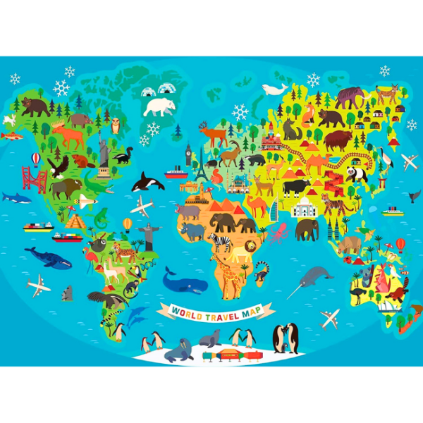 Ravensburger – 150 Piece Puzzle: Animal World Map | Little Knick Knacks